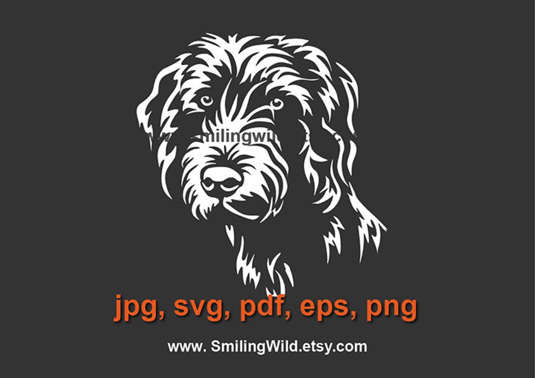 Pudelpointer Dog Svg Vector Graphic Cuttable Clip Art, Pointing Hunting Dog Digital Portrait ...