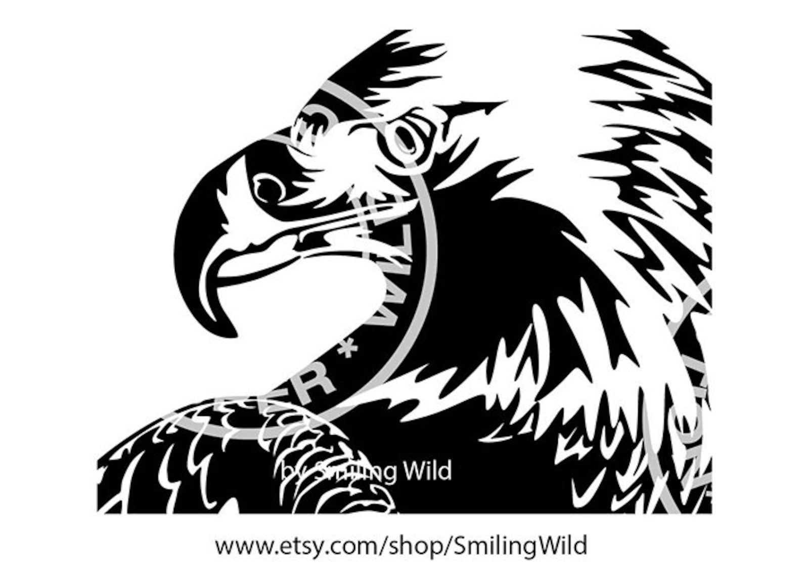 Steppe Eagle Svg Vector Art Flying Bird of Prey Clipart Png - Etsy