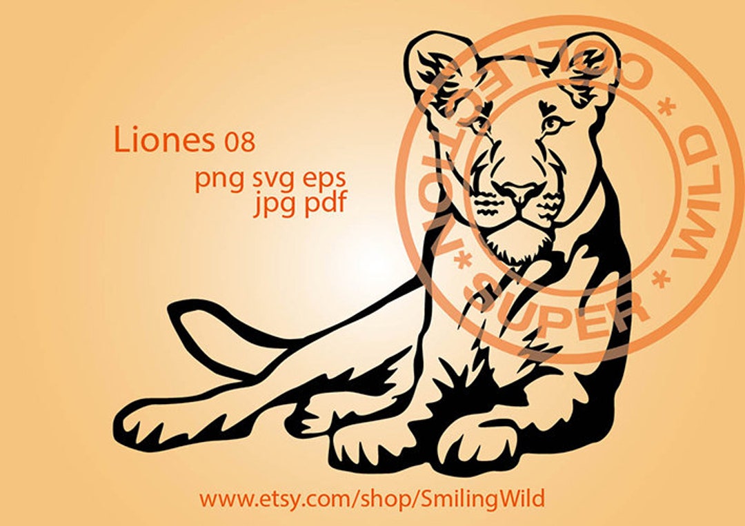 Lioness Svg Portrait Vector Graphic Art /08/ Lion Svg Clipart Cut File ...