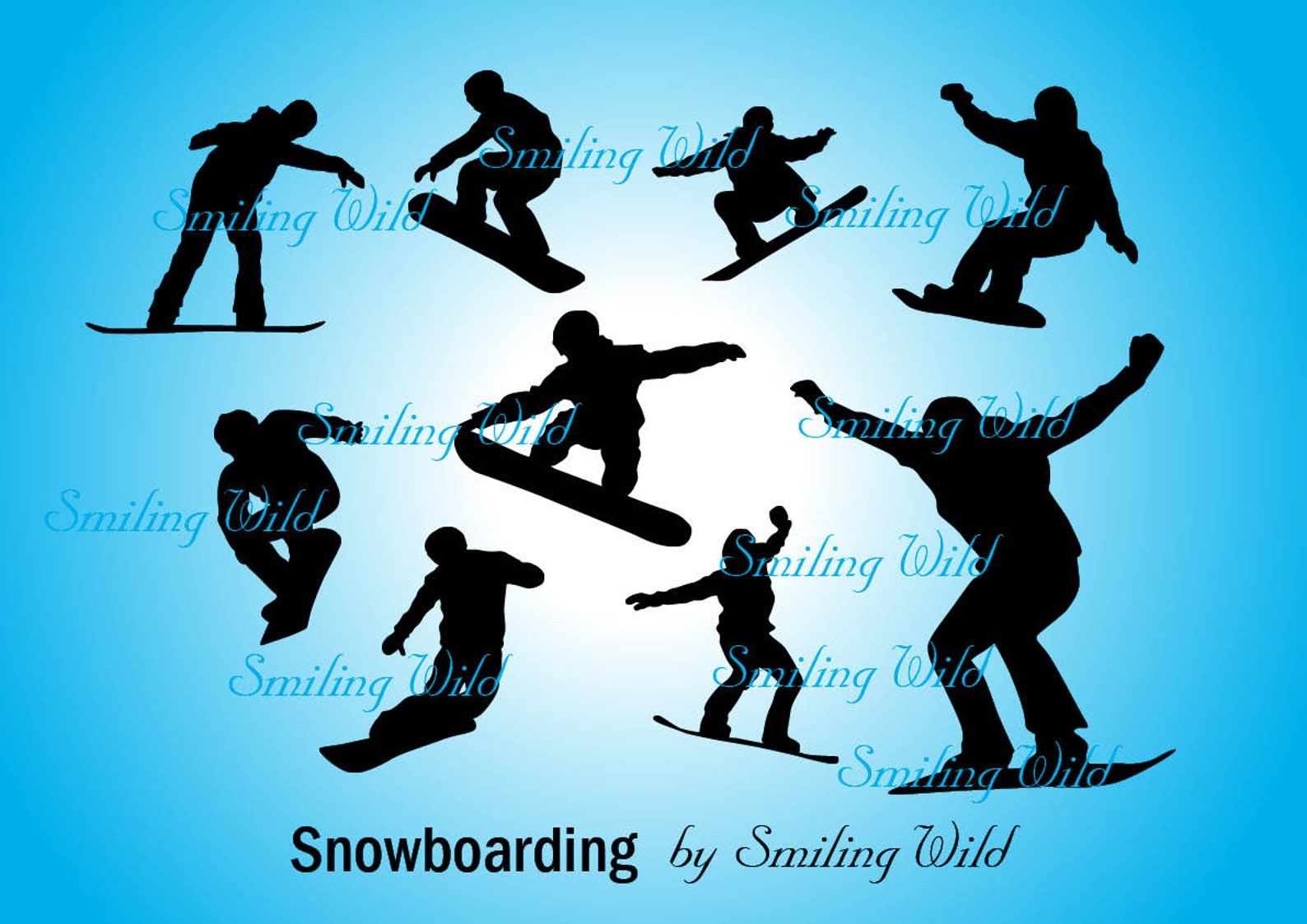 Snowboarding Svg Silhouette Cut File Vector Graphic Winter - Etsy