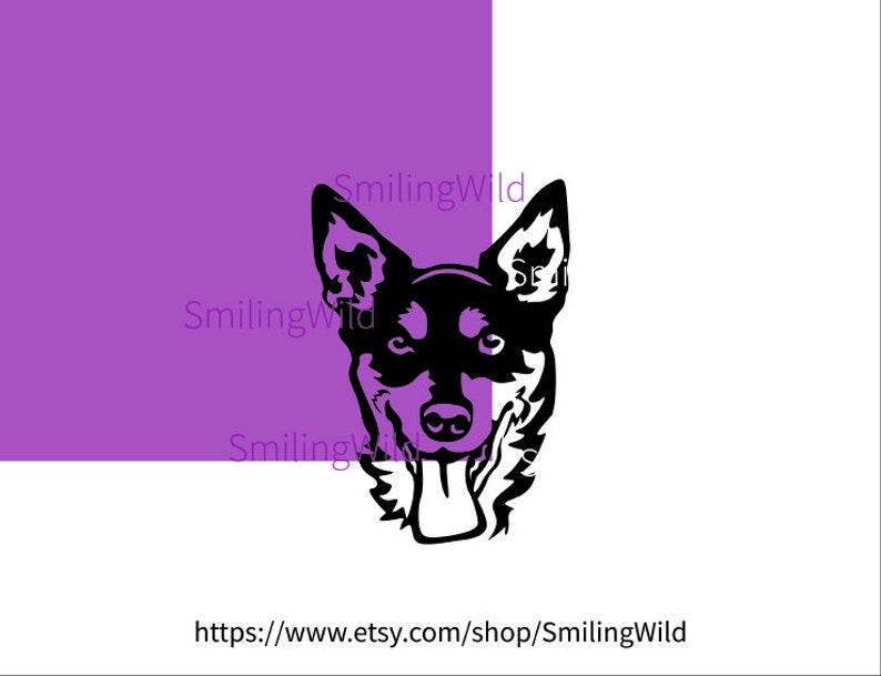 Kelpie Dog Svg Face Portrait Clip Art Australian Kelpie - Etsy