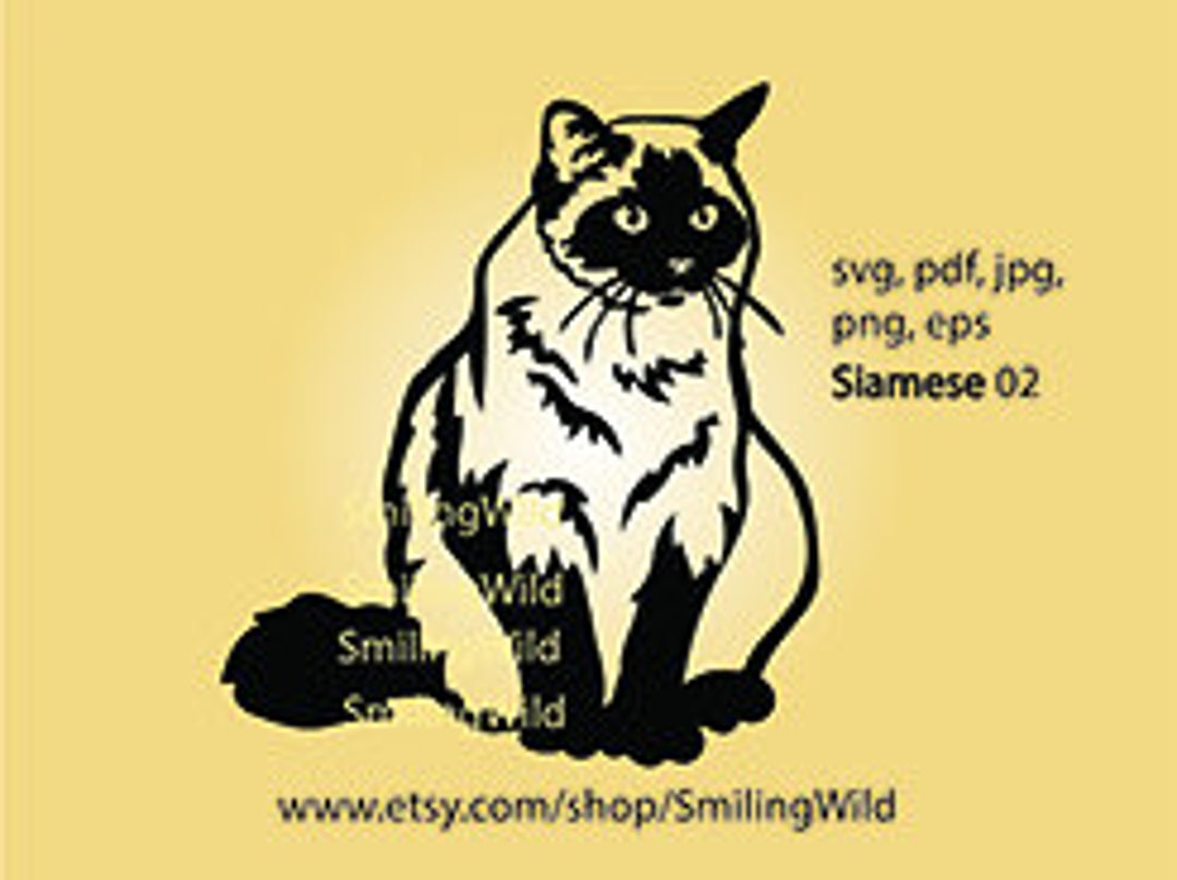 Siamese Cat Svg Portrait Cut File Cricut Cuttable Siamese Cat Vector ...