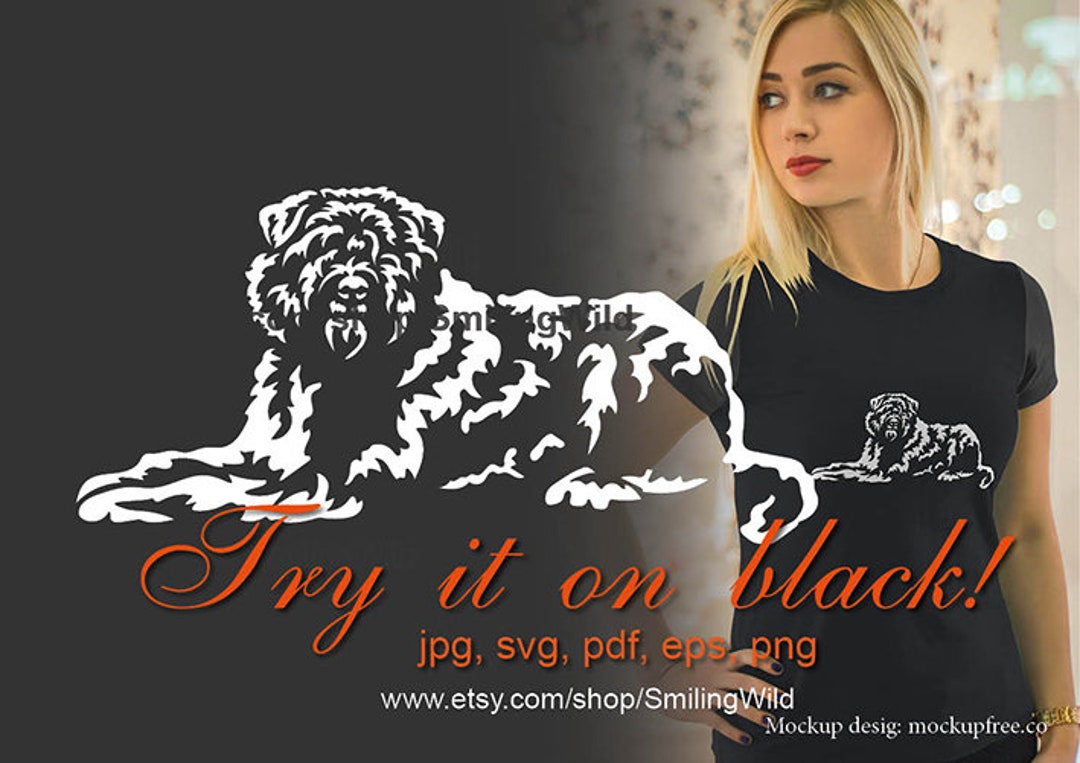 Bouvier Des Flandres Svg White Vector Clip Art Design, Bouvier Cuttable ...