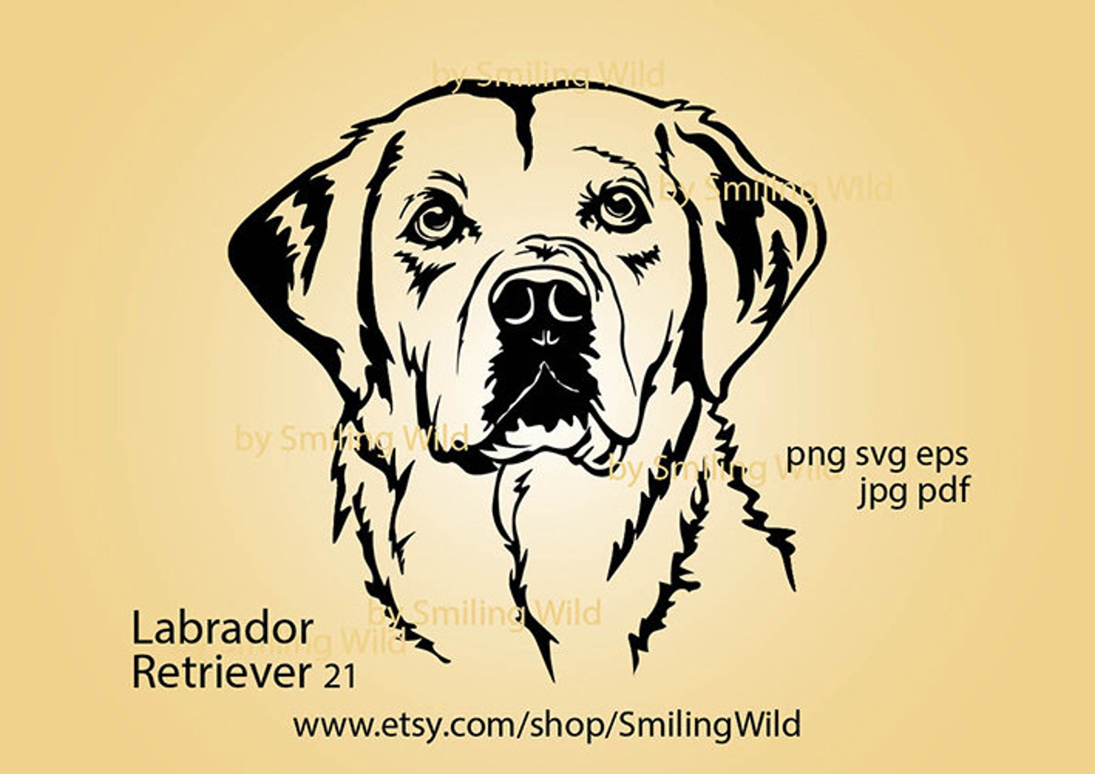 Labrador Retriever Svg Digital Design Dog Head Vector Graphic | Etsy