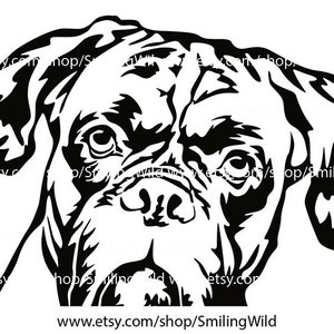 Boxer Dog Breed Svg /03/ Boxer Face Vector Graphic Art Logo Creation ...