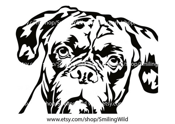 Boxer Dog Face Outline