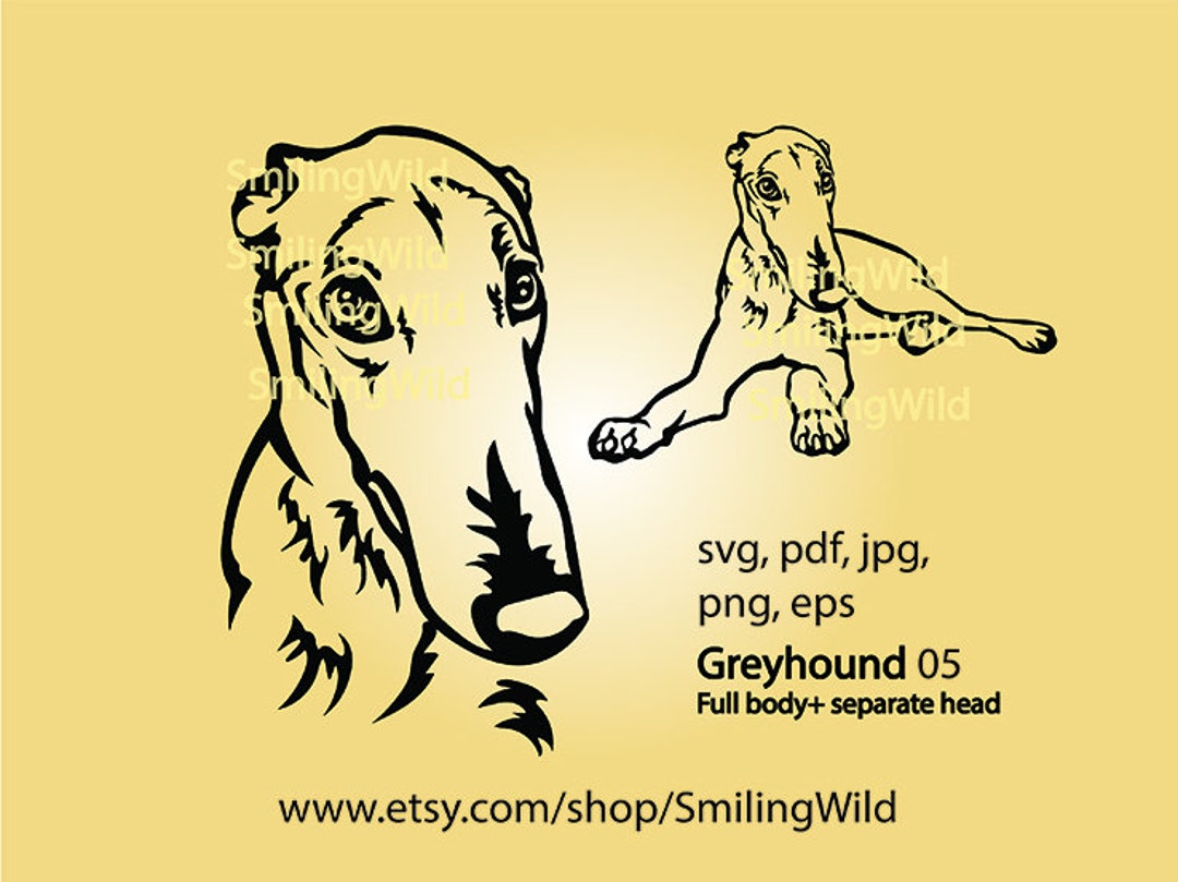 English Greyhound Svg Cut File Vector Graphic Art Running Dog English ...