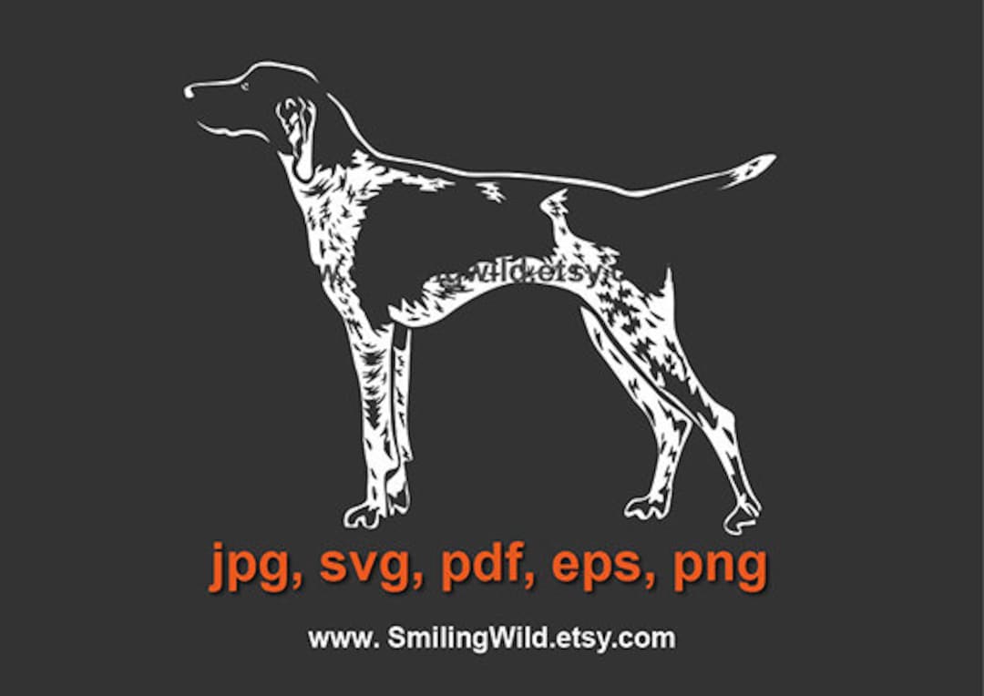 German Shorthaired Pointer Svg Vector Graphic Art Pointer Cut in White ...