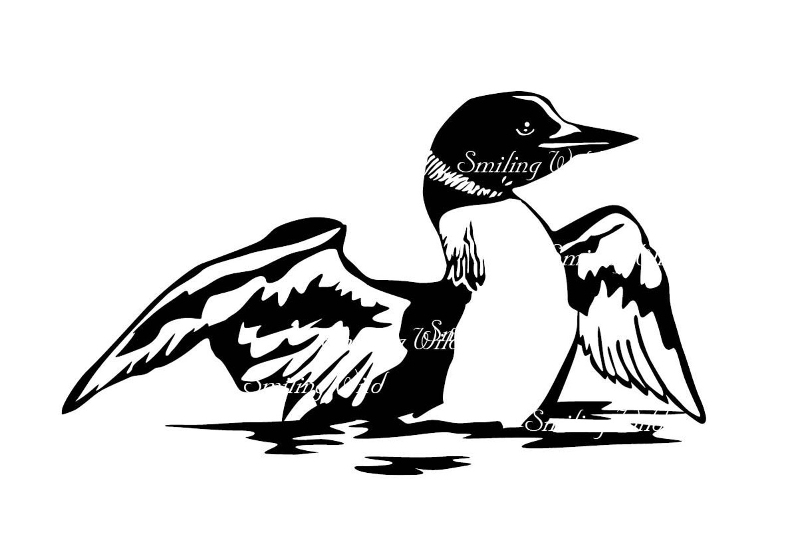 Loon Svg Diver Clipart Vector Graphic Art Loon Printable Waterfowl Svg ...
