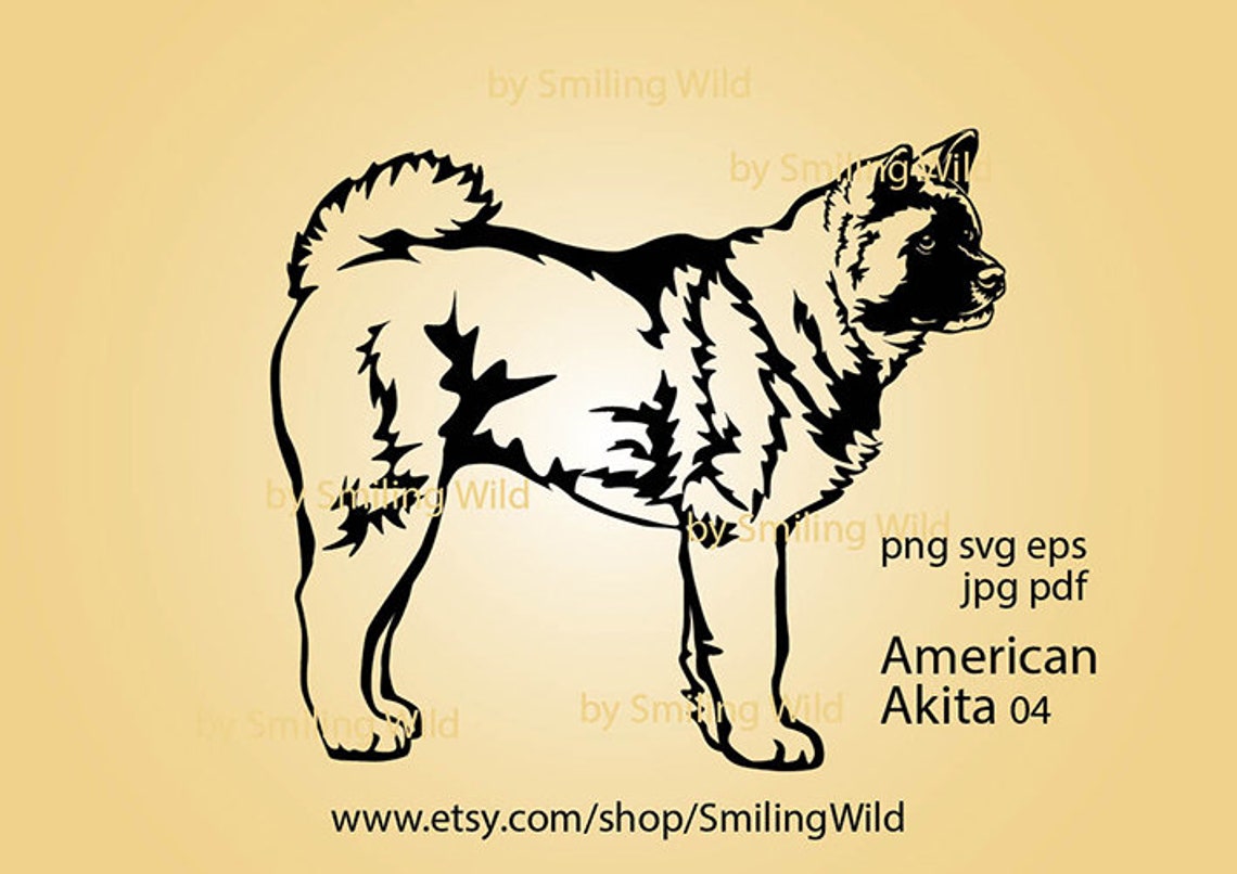 American Akita Svg Dog Laser Svg Profile Clipart Vector - Etsy