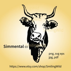 Simmental Cow Head SVG & PNG Vector Art Graphic: Clip Art - Etsy