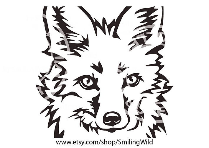 Red Fox Svg Portrait Vector Graphic Art Wild Animal Clipart | Etsy Canada