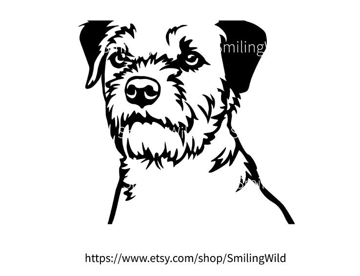 Border Terrier Svg Cuttable Digital Clip Art Portrait Border - Etsy