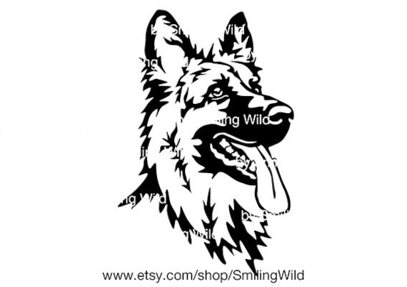 German Shepherd Head Outline