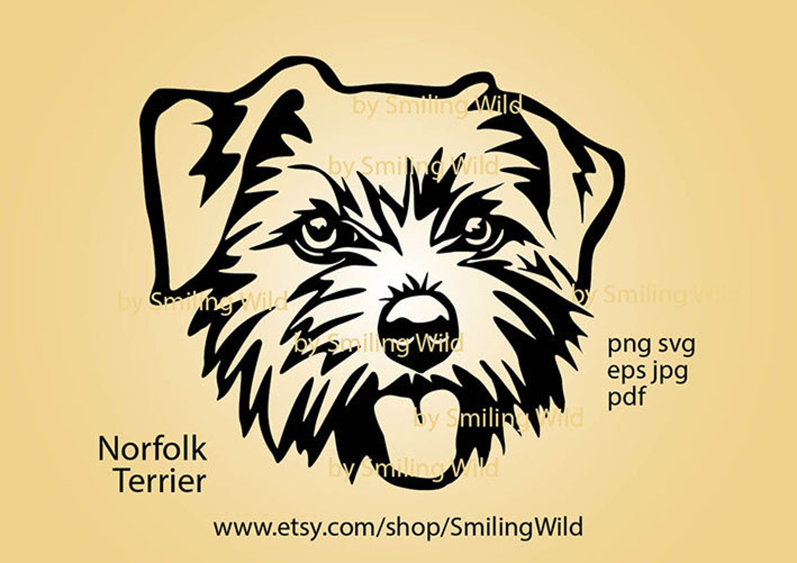 Norfolk Terrier Svg Portrait Clipart Vector Graphic Art Dog - Etsy