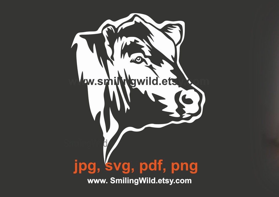 Black Angus Bull Svg Vector Graphic Cattle Clip Art Cow Laser Cut File ...
