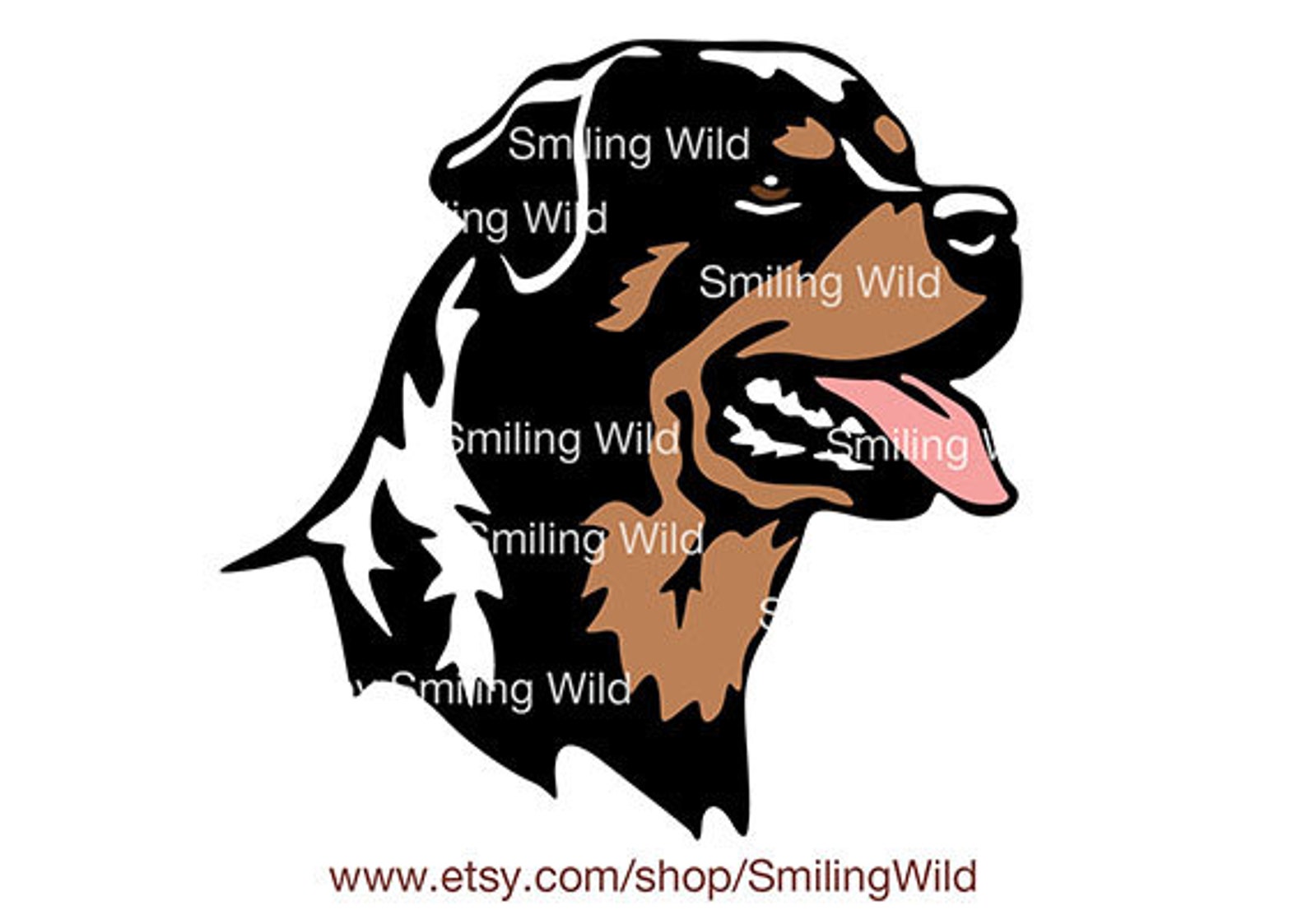 Rottweiler Dog Svg Portrait Cut File Clipart Vector Graphic - Etsy