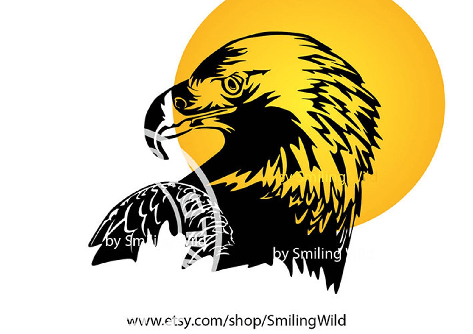 Steppe Eagle svg vector art flying bird of prey clipart png | Etsy