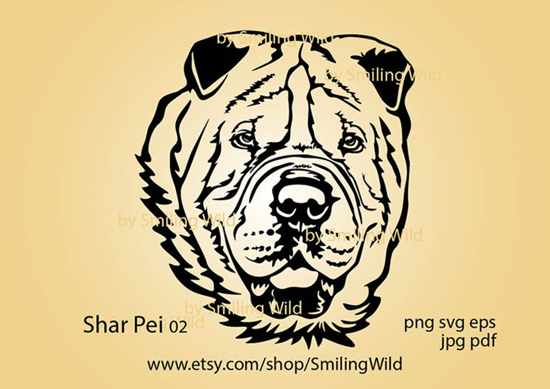 Shar Pei Svg Vector Graphic Art Dog Clipart Shar Pei - Etsy
