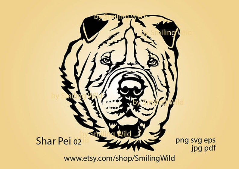 Shar Pei svg vector graphic art dog clipart Shar Pei | Etsy