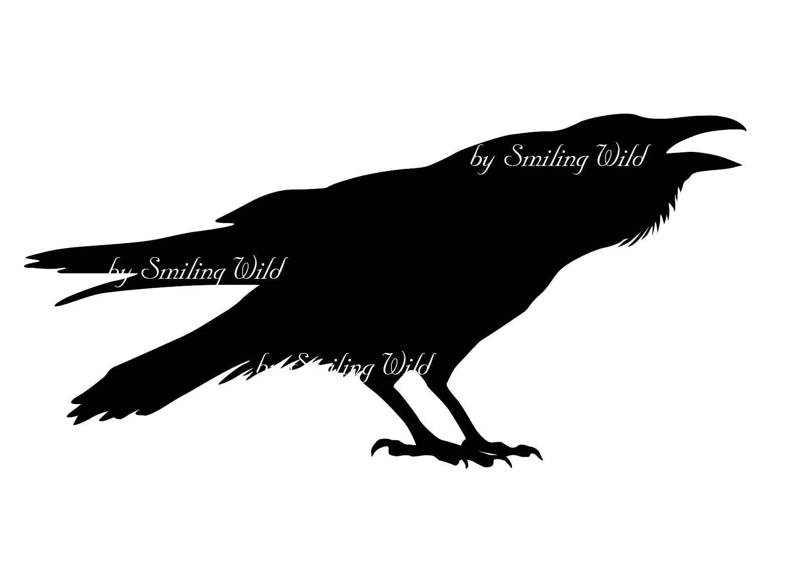 Raven Outline Clipart