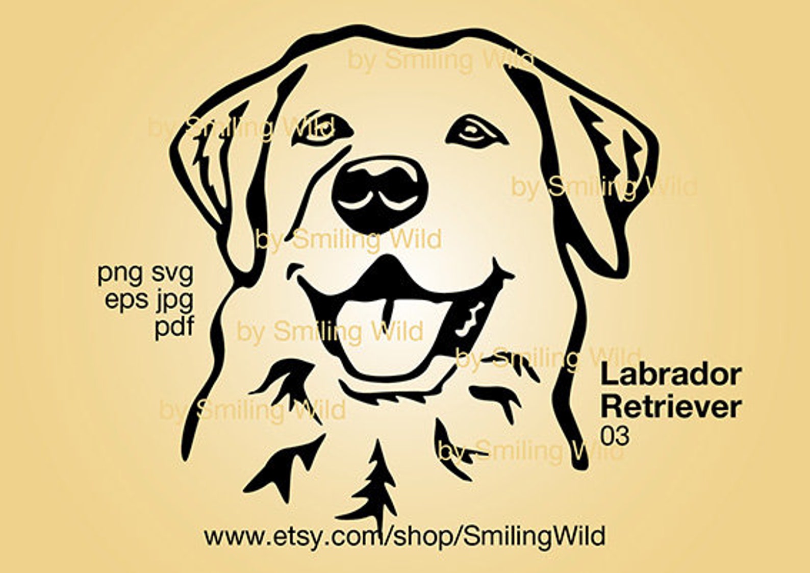 Labrador Retriever Portrait Head Svg Smiling Dog Clipart Cut - Etsy