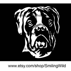 Boxer Dog Svg Vector Portrait, Boxer Dog Clip Art, Cuttable Cricut ...