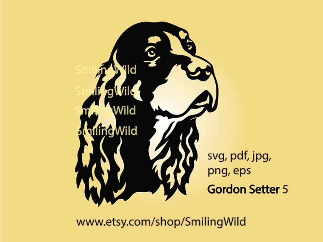 Gordon Setter Svg Portrait Vector Graphic Art Clipart Gordon Setter Cut ...
