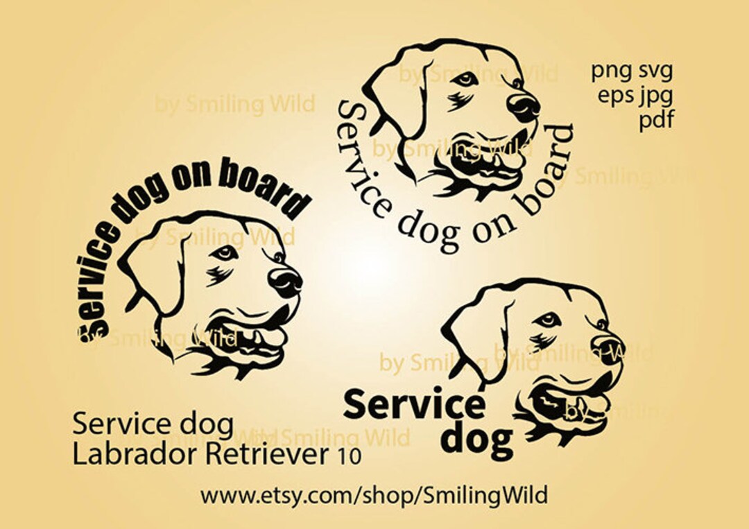 Service Dog Svg Labrador Retriever Vector Graphic Art Dog on - Etsy