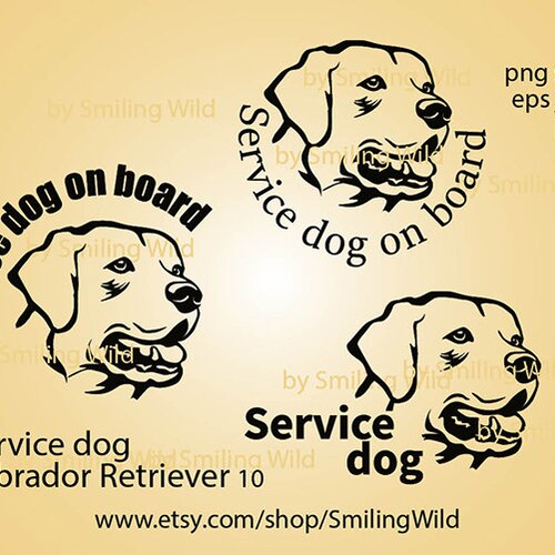 Service Dog Svg Labrador Retriever Vector Graphic Art - Etsy