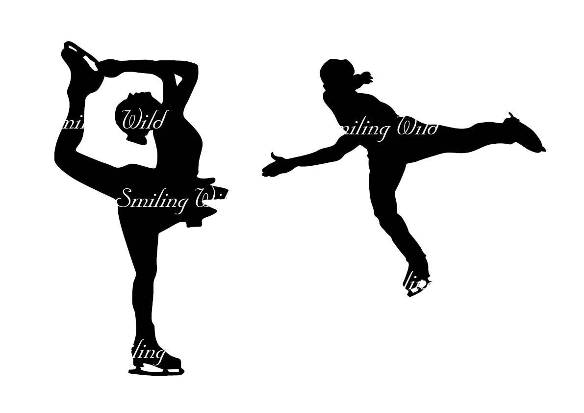 Figure Skating Svg Clipart Silhouette Vector Graphic Art - Etsy