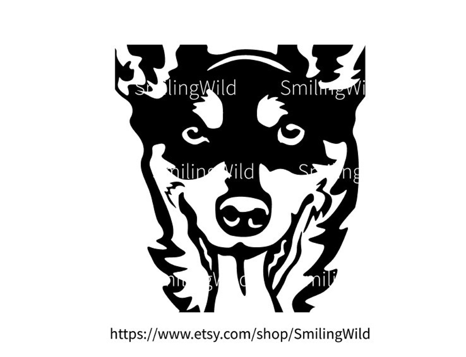 Kelpie Dog Svg Face Portrait Clip Art Australian Kelpie | Etsy