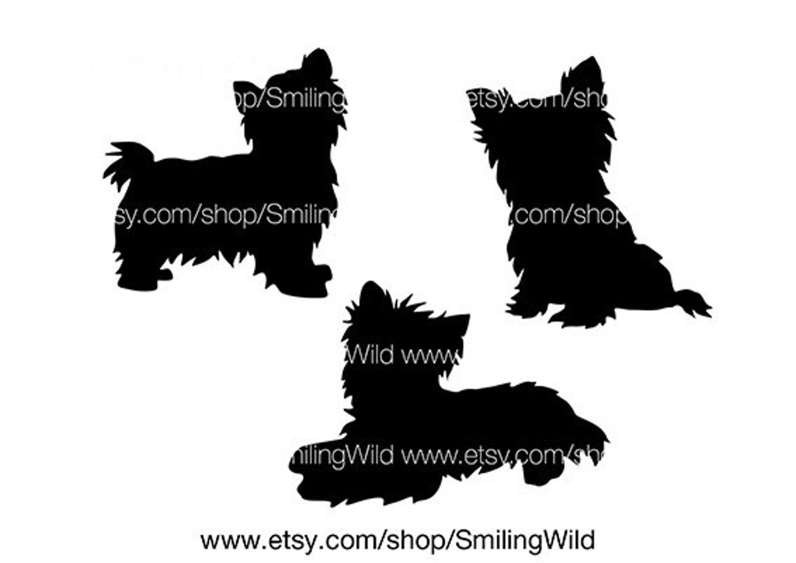 Yorkshire Terrier 02 Svg Clipart Yorkie Vector Graphic Art - Etsy