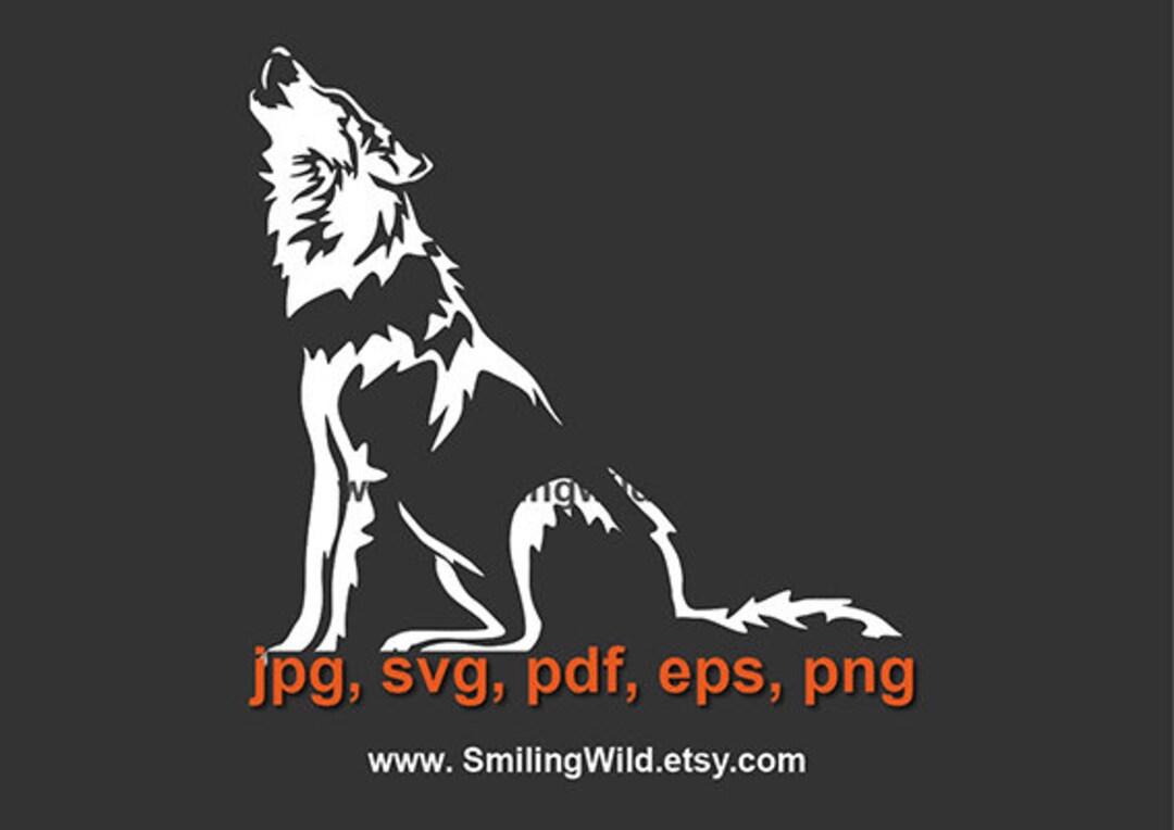 Howling Wolf Svg Artwork Vector Graphic Art Howling Wolf White Print on ...