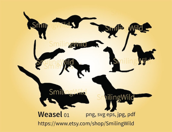 Weasel Silhouette Svg Cut File Cuttable Cricut Weasel Wild - Etsy