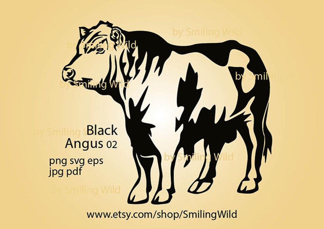 Black Angus /02/ svg vectoriel graphisme bovins design numérique angus ...