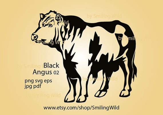 Black Angus /02/ svg vector graphic artwork cattle digital - Etsy France