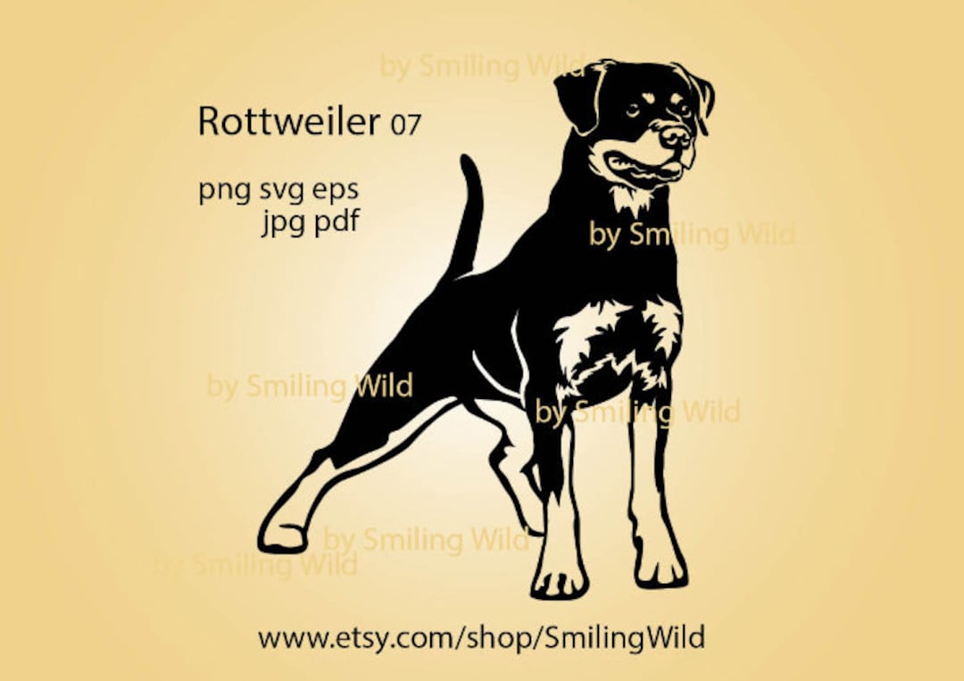 Rottweiler Dog Svg Face Illustration Rottweiler Clip Art Cut - Etsy
