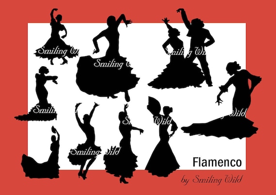 Drawing & Illustration Art & Collectibles Woman Dancer Svg Flamenco ...