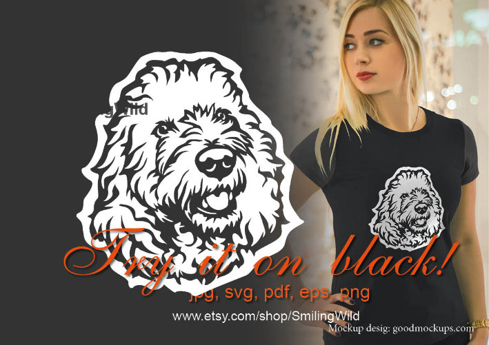 Goldendoodle Svg Dog Head White Clip Art Groodle Vector - Etsy Australia