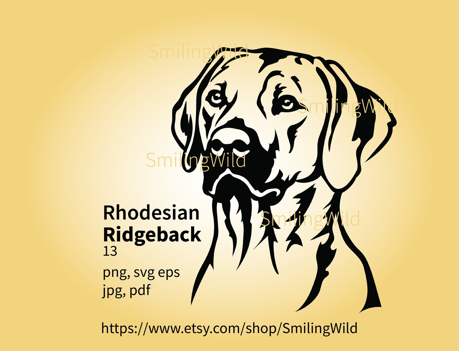 Rhodesian Ridgeback Dog Face Svg Clip Art Vector Graphic - Etsy