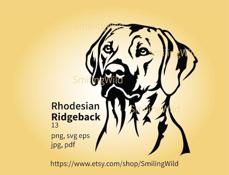 Rhodesian Ridgeback Dog Face Svg Clip Art Vector Graphic - Etsy