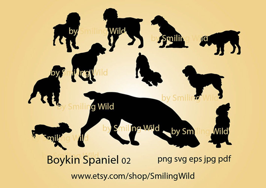 Boykin Spaniel Svg Silhouette Clipart Hunting Dog Cuttable Cricut ...
