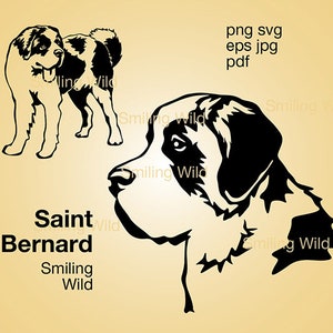 Saint Bernard Dog Svg Clipart St. Bernard Vector Graphic Art Cut File ...