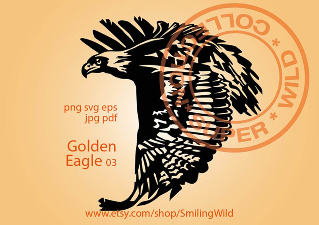 Flying Golden Eagle Svg Vector Clip Art Bird of Prey Cuttable - Etsy