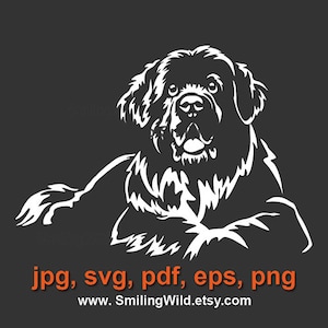 Lying Newfoundland Dog Breed Svg Vector Graphic Cut File, Newfoundland ...