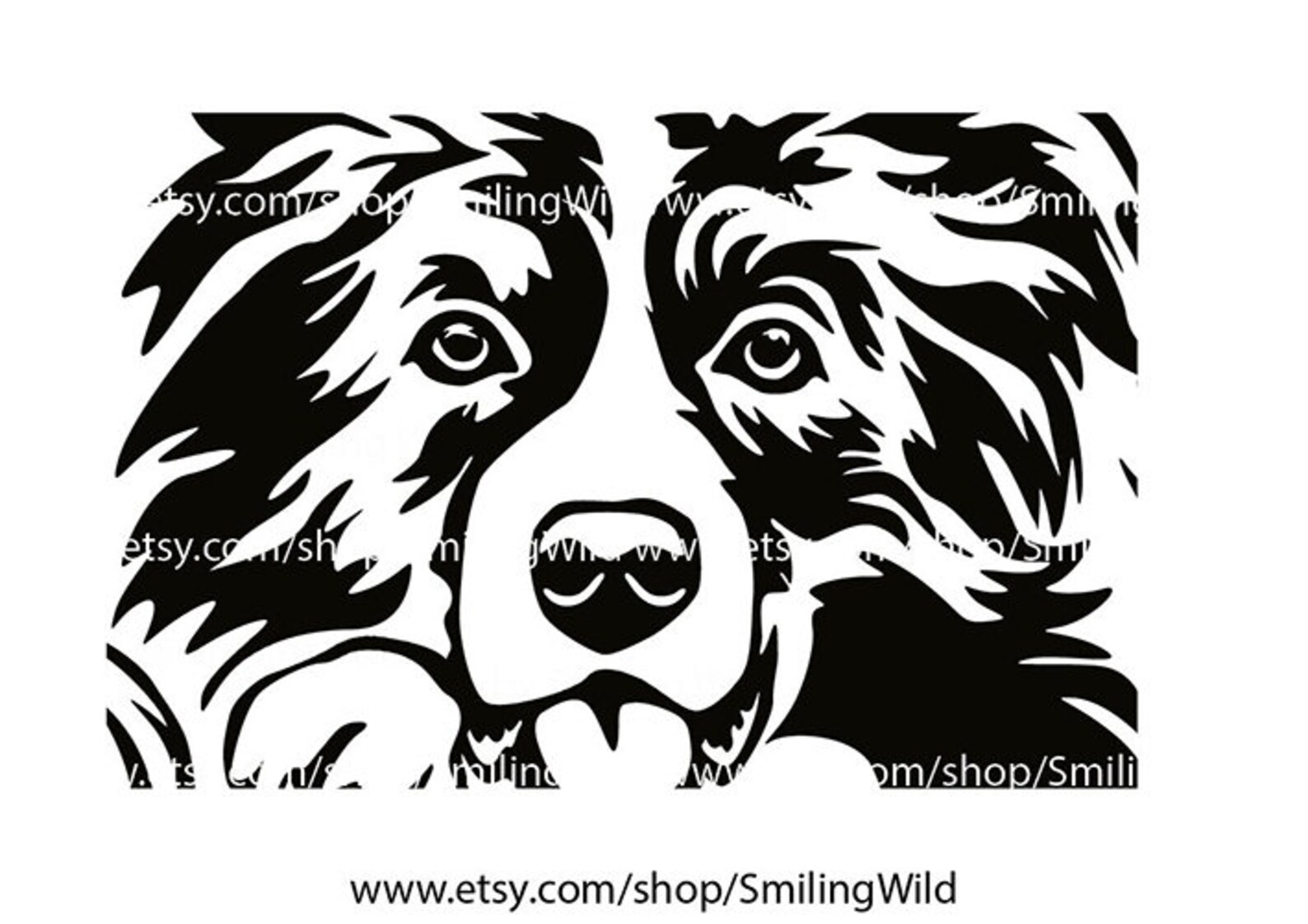 Border Collie Svg Head Vector Graphic Portrait /08/ Border - Etsy