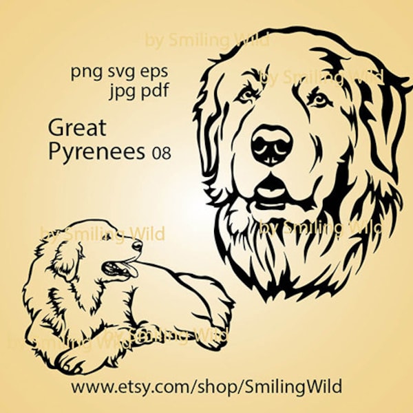 Great Pyrenees Outline - Etsy