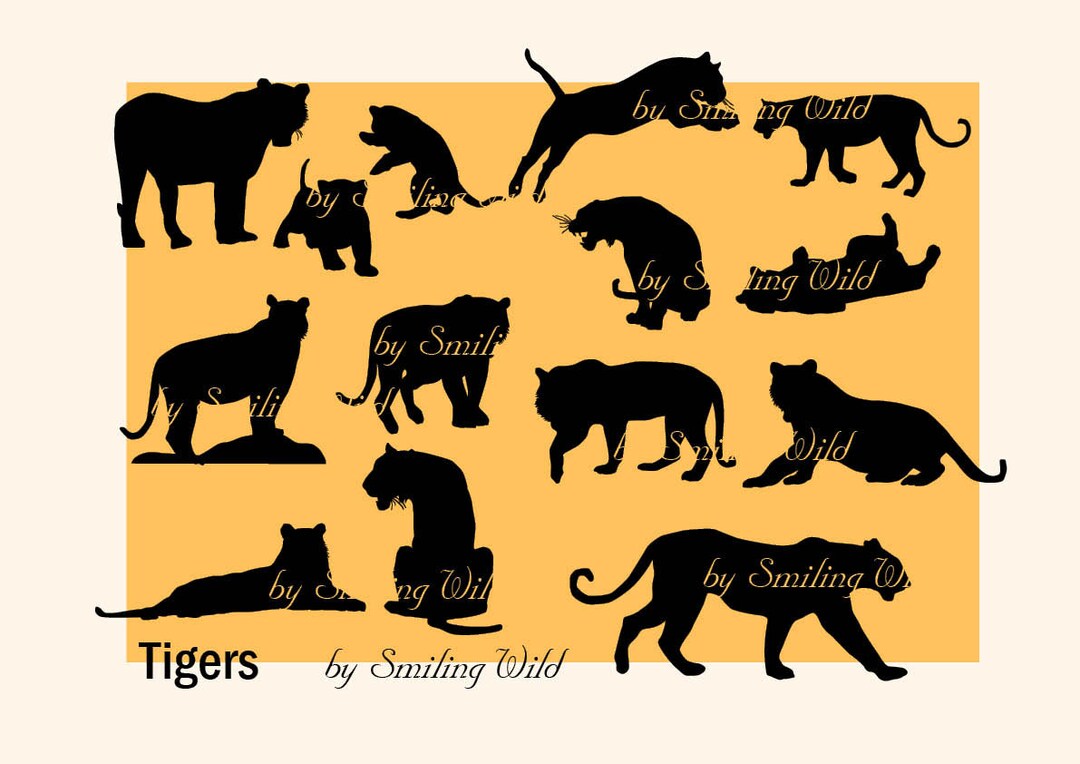 Tiger Svg Clipart Silhouette Cut File Tiger Bedruckbar Clip - Etsy