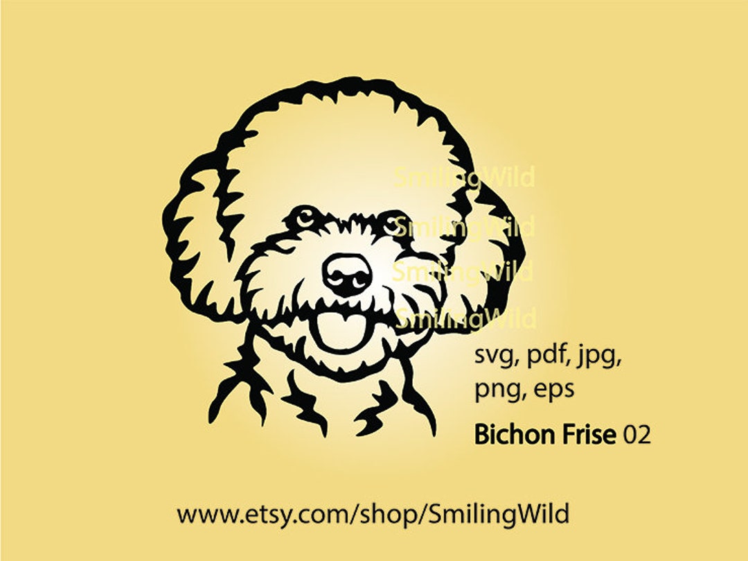 Bichon Frisé Svg Cuttable Digital Clip Art Portrait, Bichon Frisé ...